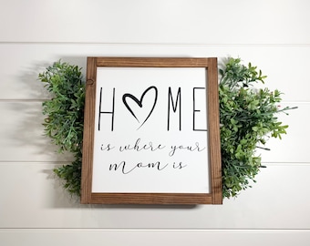 Home is Where Your Mom is Sign, Mother's Day Sign, Mom Sign, Farmhouse ...