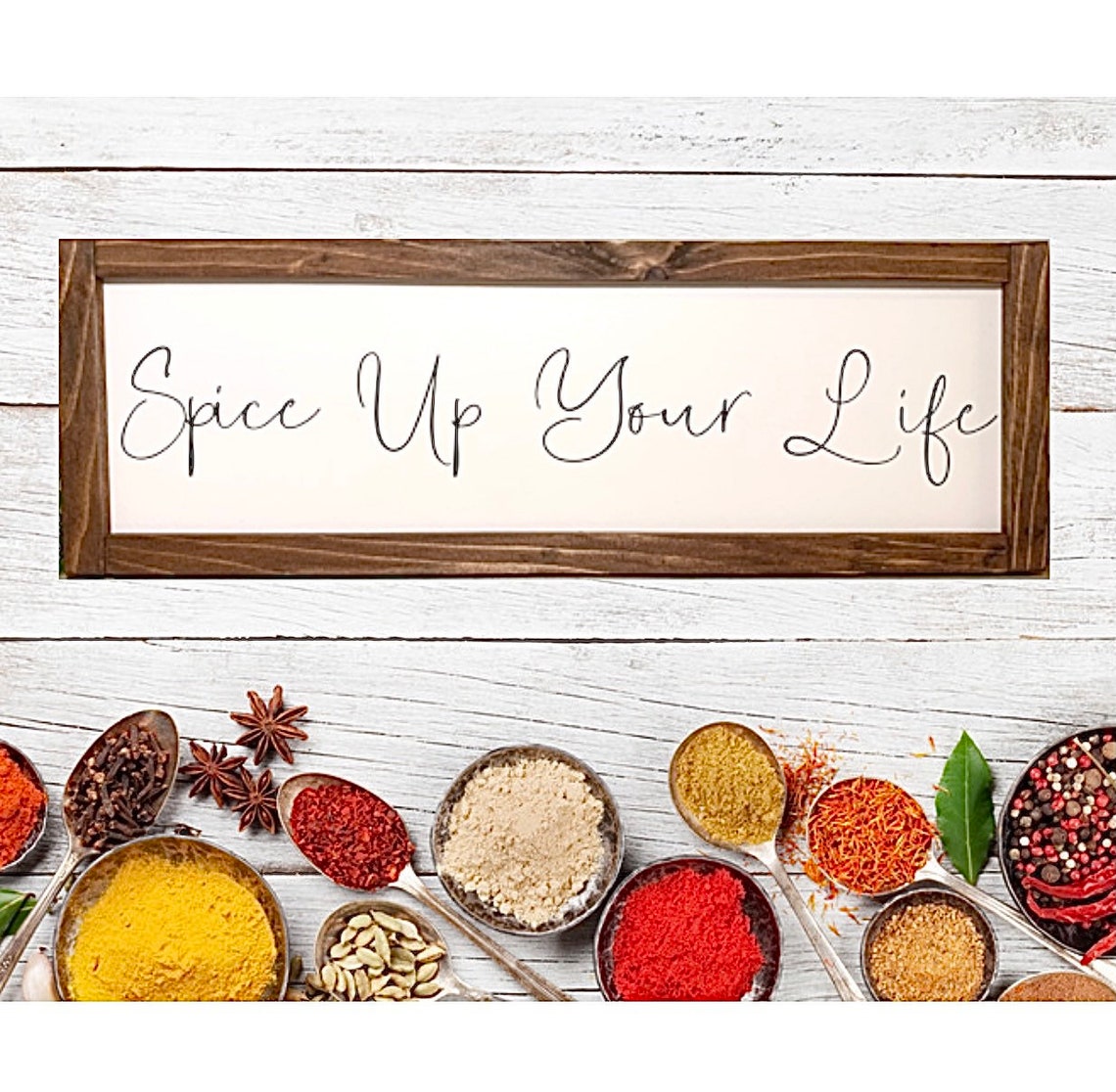 Spice up Your Life Farmhouse Wood Sign Spice Rack Sign - Etsy UK