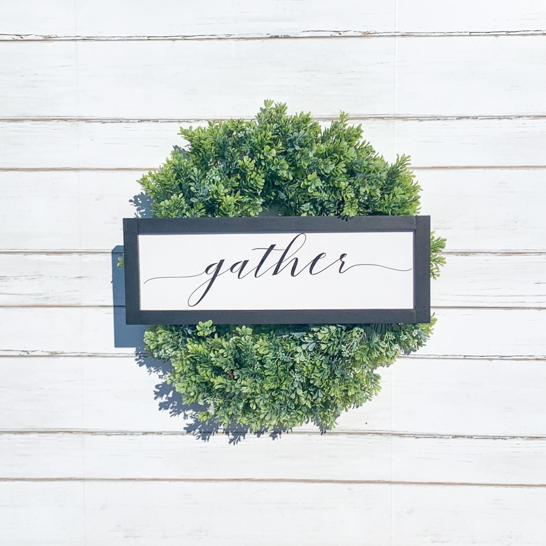 Gather Farmhouse Wood Sign, Dining Room Sign, Dining Room Wall Decor ...
