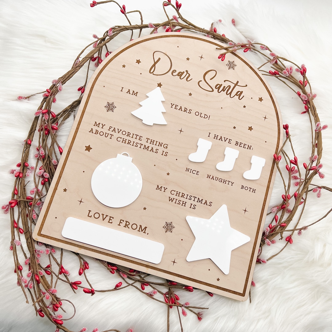 Dear Santa Letter Sign, Christmas Photo Prop, Reusable Santa Sign for ...