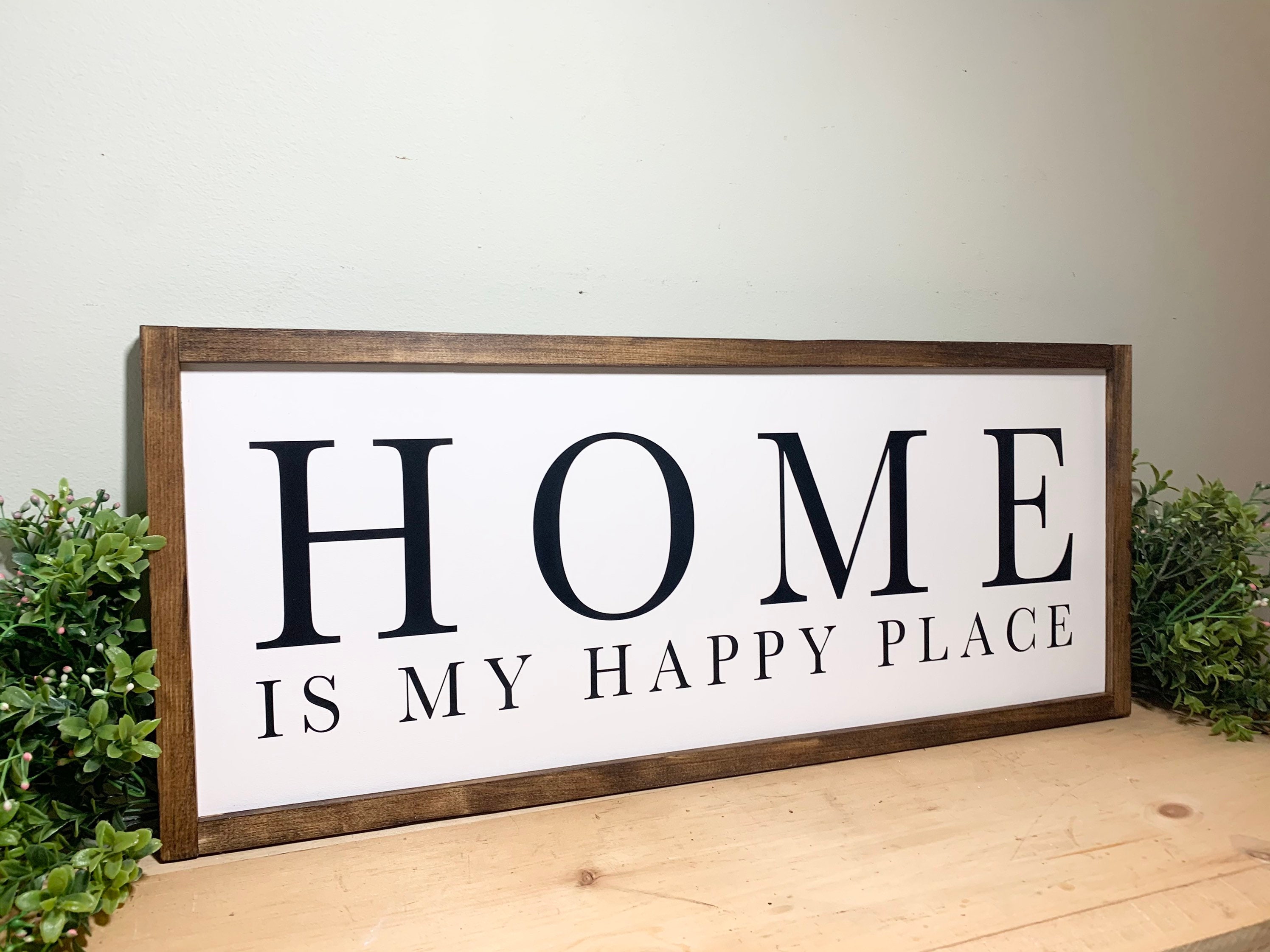Home is My Happy Place Sign Cozy Home Sign Farmhouse Sign | Etsy