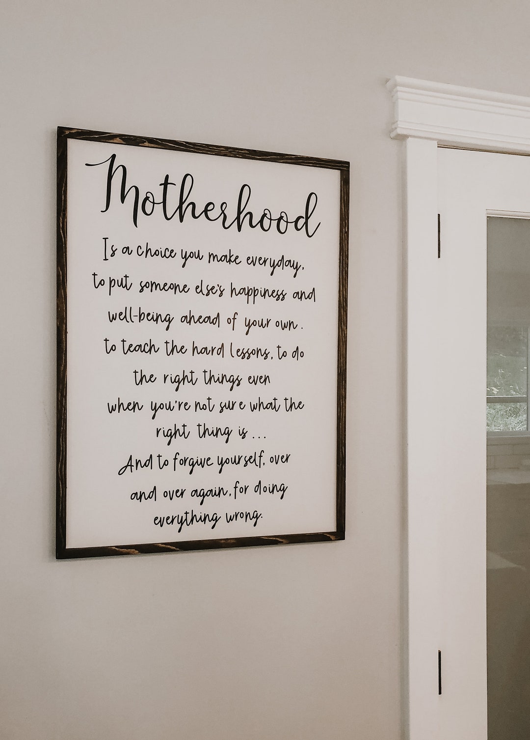 Motherhood Sign, Motherhood is A Choice You Make Everyday Sign, Mothers ...