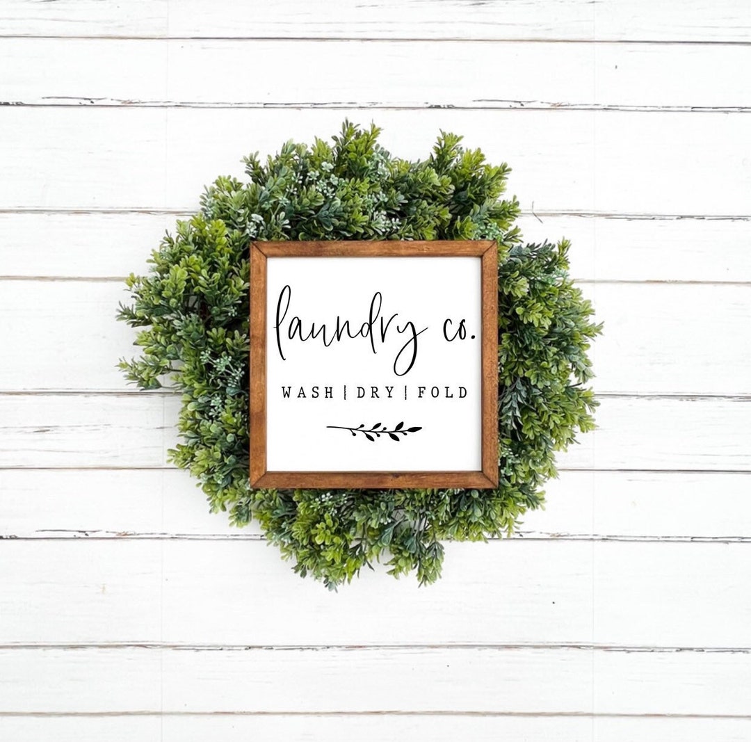 Laundry Room Farmhouse Wood Sign, Laundry Room Wall Decor, Laundry Co ...