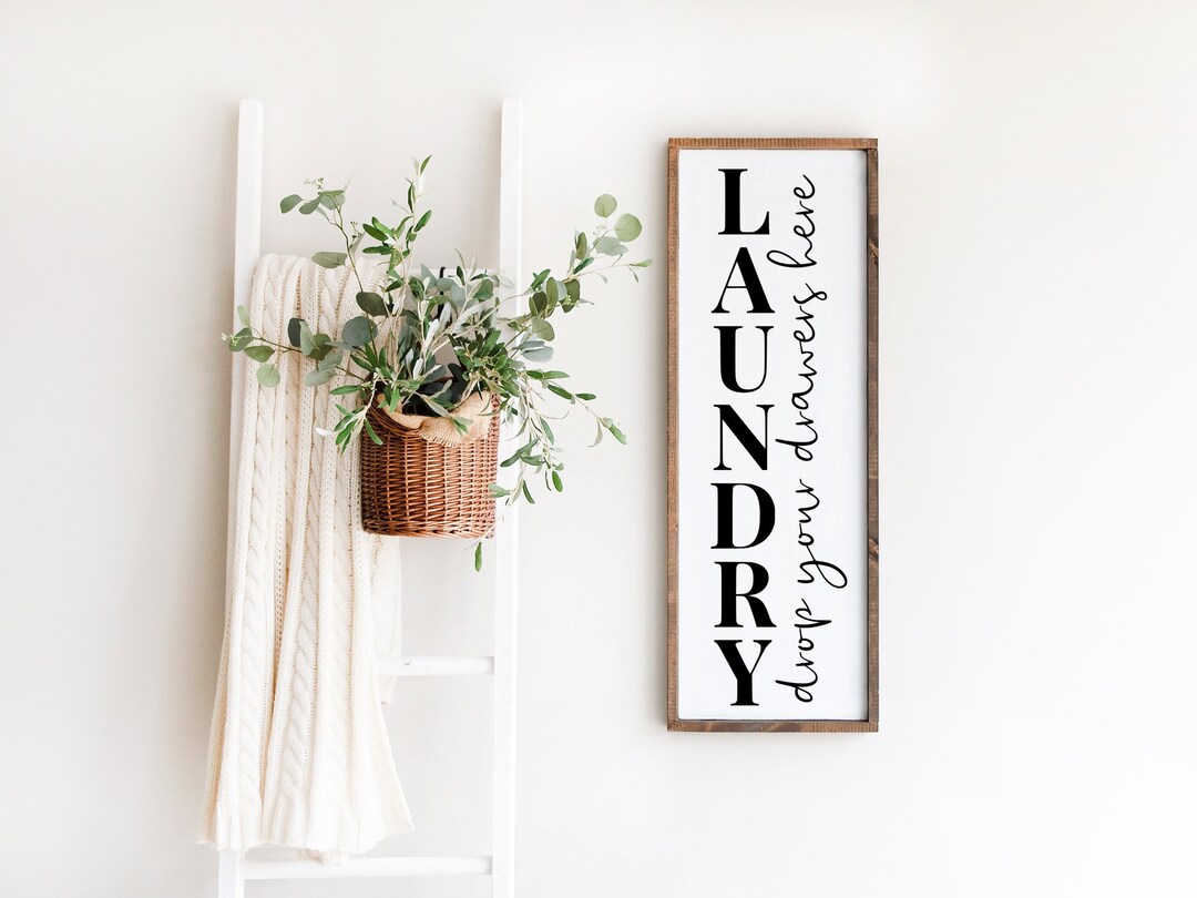 Laundry Drop Your Drawers Here Wood Sign, Funny Laundry Sign, Farmhouse ...