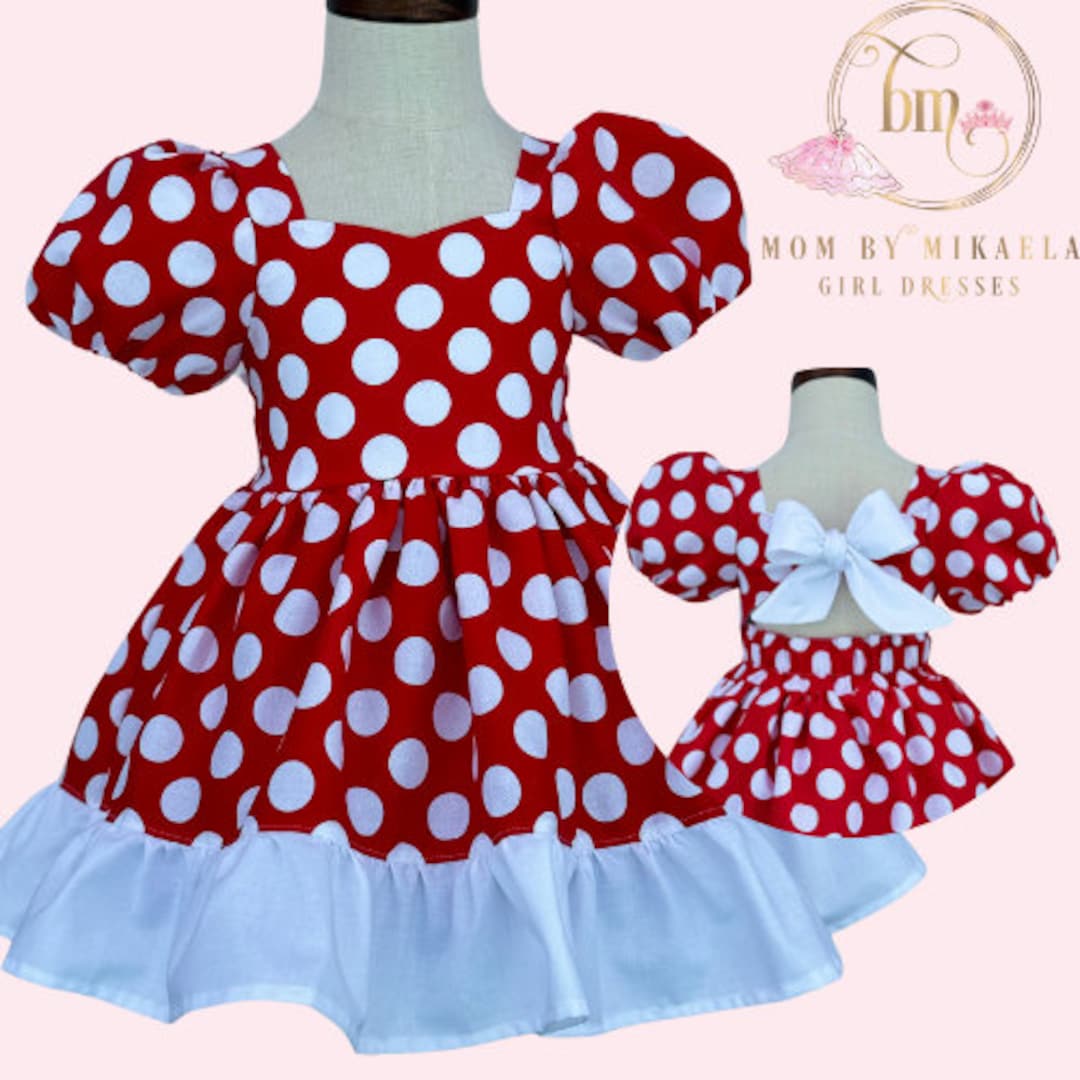 Child Red Polka Don't Minnie Mouse Dress, Red & White Polka Dot Minnie ...