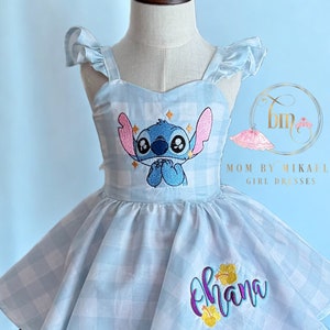 Stitch Birthday Dress, Stitch Girl and Toddler Dress, Stitch Blue Dress ...