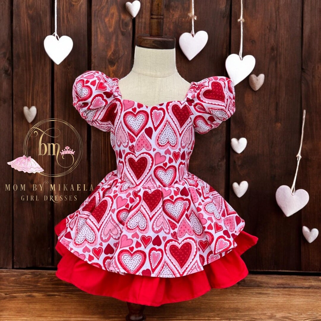 Valentine Girl Dress, Valentine's Day Dress for Girl,sweetheart Dress ...