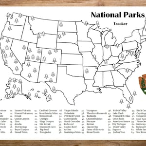 2024 Updated National Park Map Visit Tracker, Color Tracker, Travel Log ...