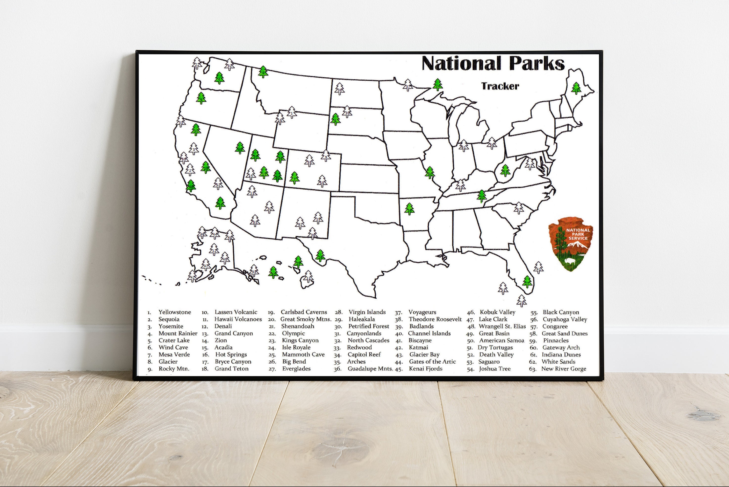 2024 Updated National Park Map Visit Tracker, Color Tracker, Travel Log ...