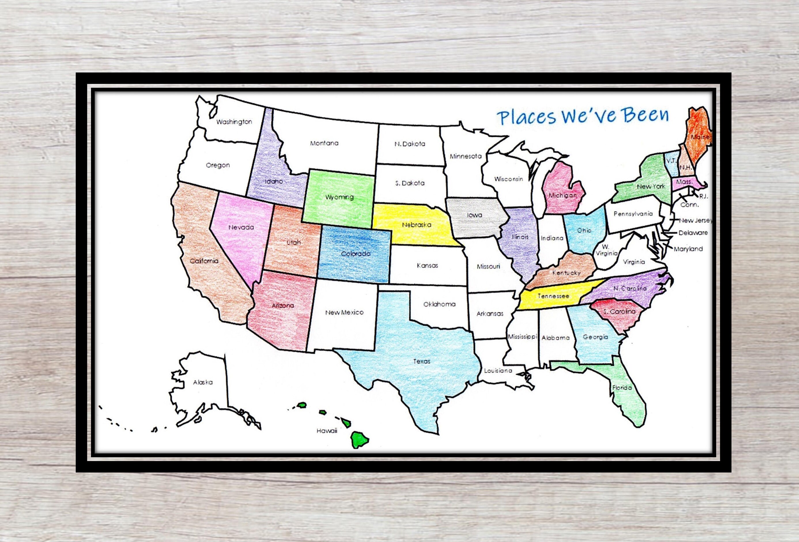 Color the State Travel Map, Travel Log, United States of America Travel ...