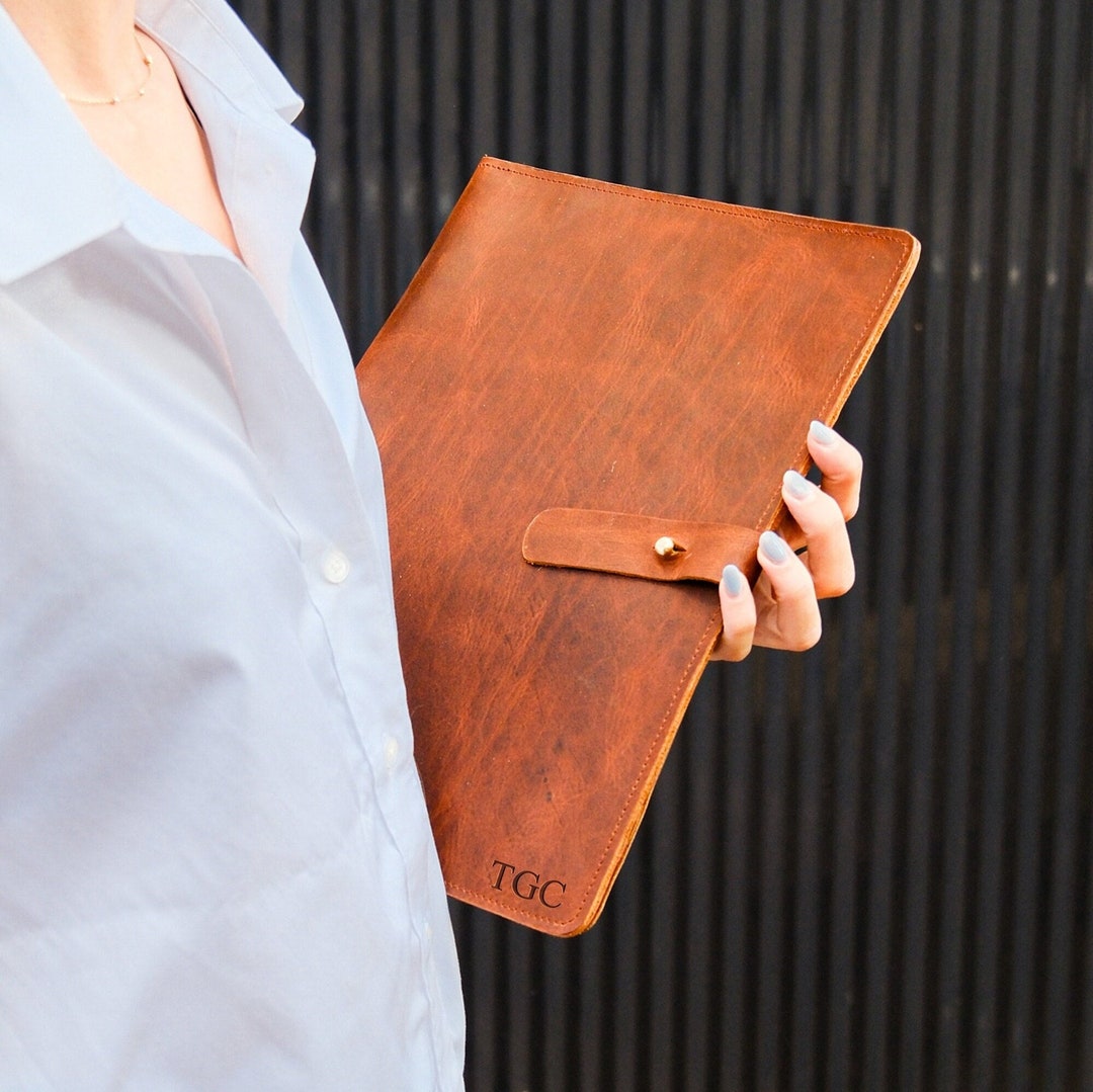 Deluxe Leather Folio, Personalized Executive Business Portfolio Notepad ...