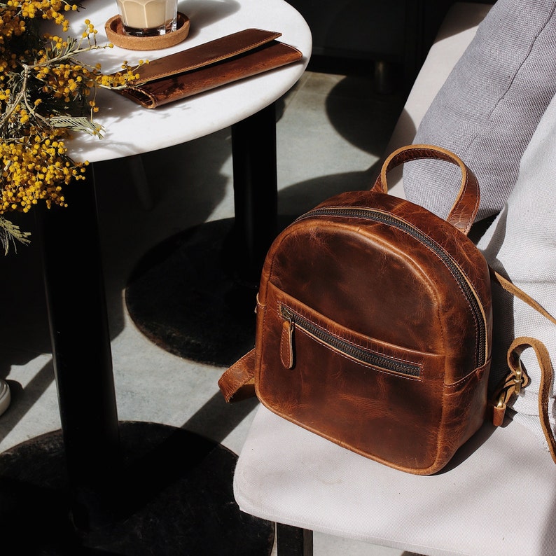 Leather Mini Backpack Purse Minimalist Everyday Bag invicta - Etsy