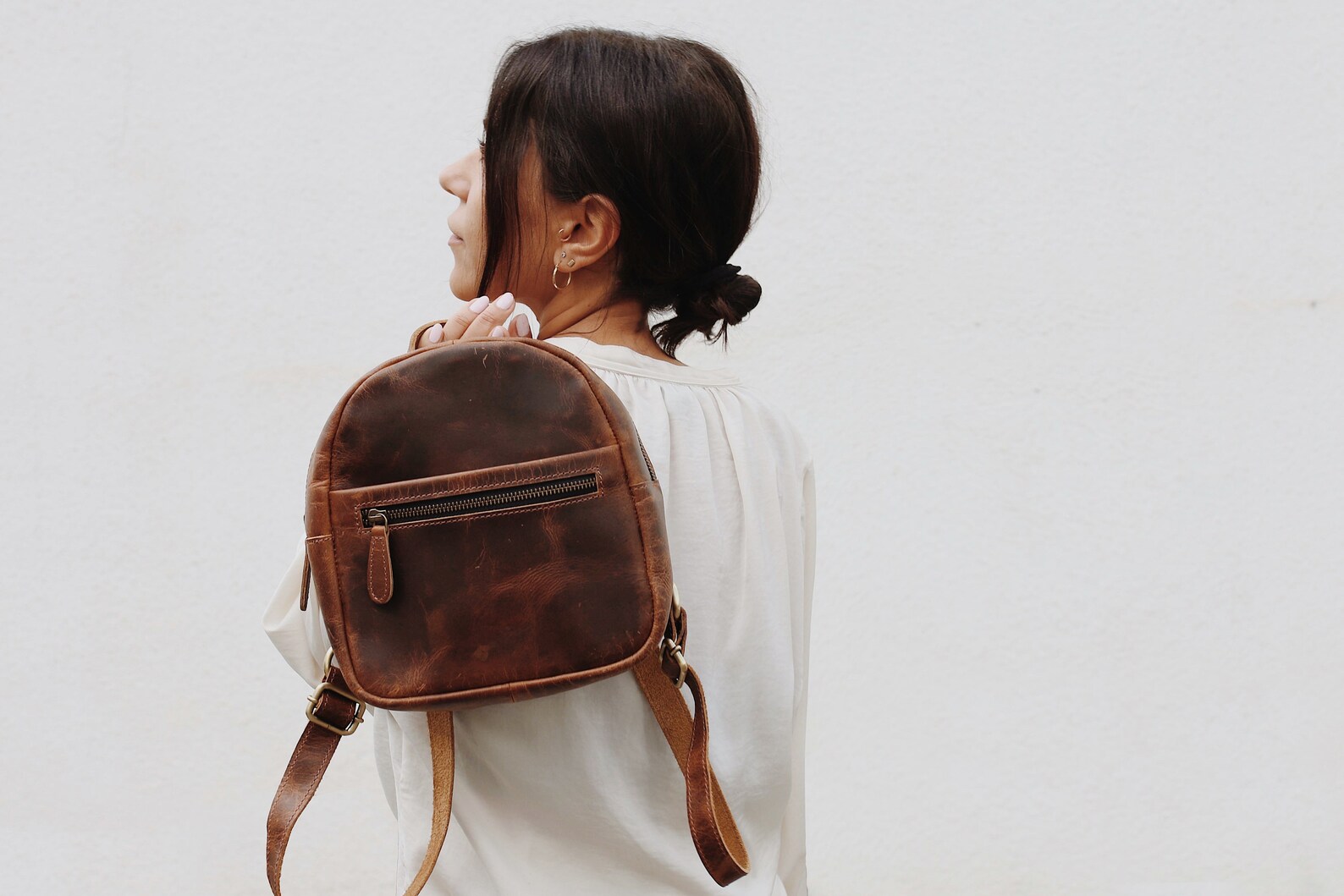 Leather Mini Backpack Purse Minimalist Everyday Bag invicta - Etsy