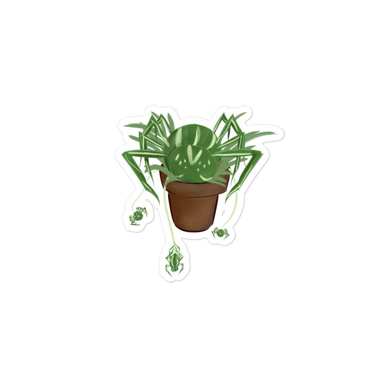 Houseplant Stickers, Spider Plant, Pun Sticker, Funny Sticker, Spider ...