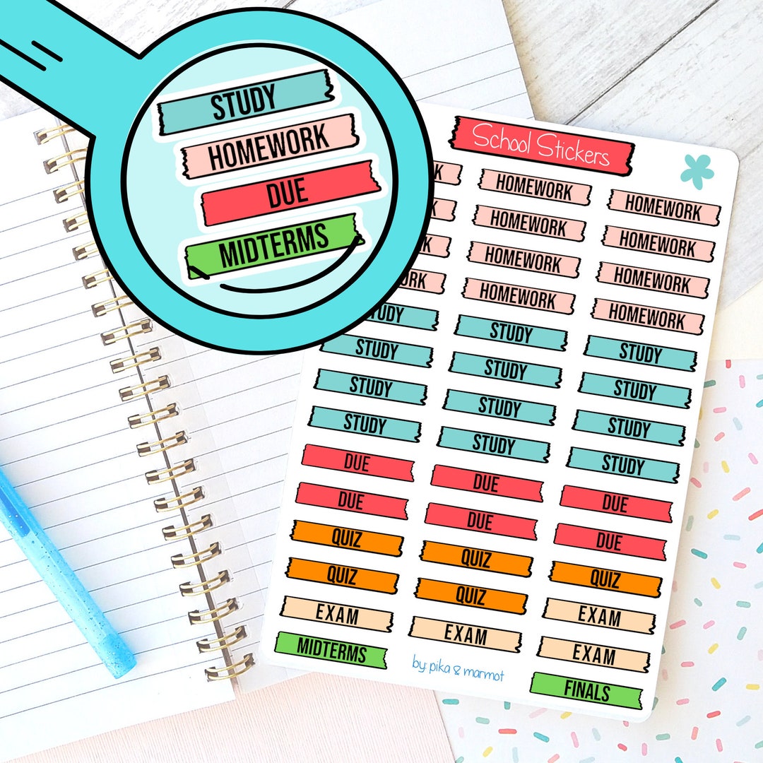 Student Planner Stickers, College Planner Stickers, School Planner ...