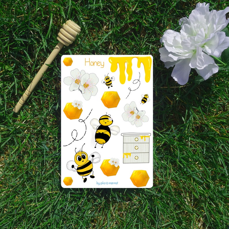 Cute Bee Stickers Bee Scrapbooking Stickers Bee Planner - Etsy