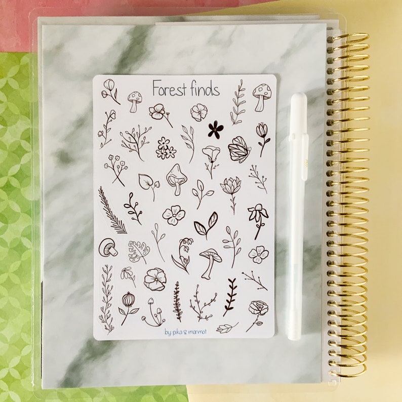 Small Nature Stickers Small Flower Stickers Botanical - Etsy