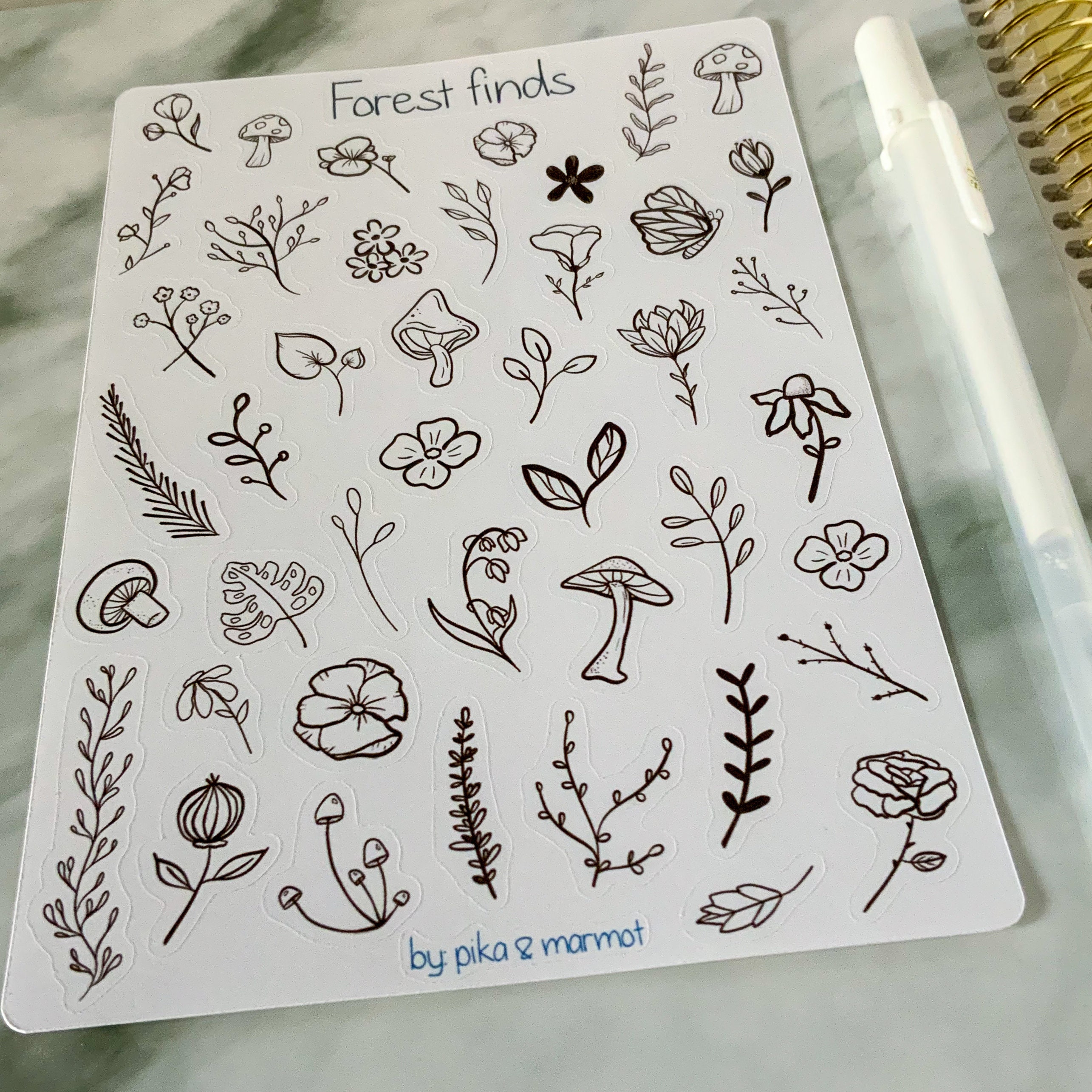 Small Nature Stickers | Small Flower Stickers | Botanical Stickers ...