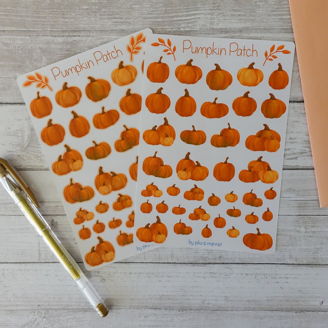 Pumpkin Sticker Sheet, Fall Sticker Sheet, Autumn Sticker Sheet, Cute ...
