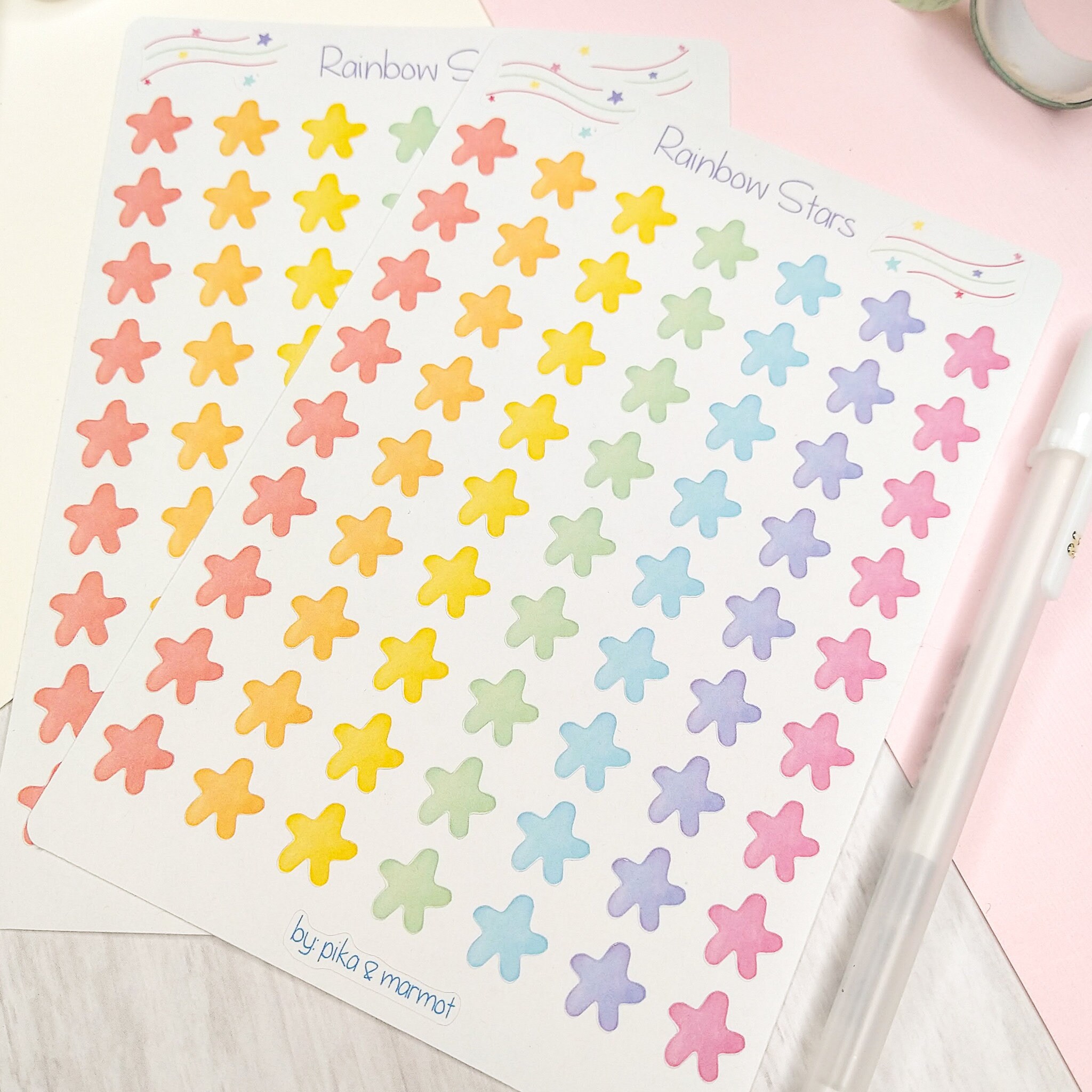 73 Cute Stars Sticker Sheet 0.5 Rainbow Star Stickers | Etsy