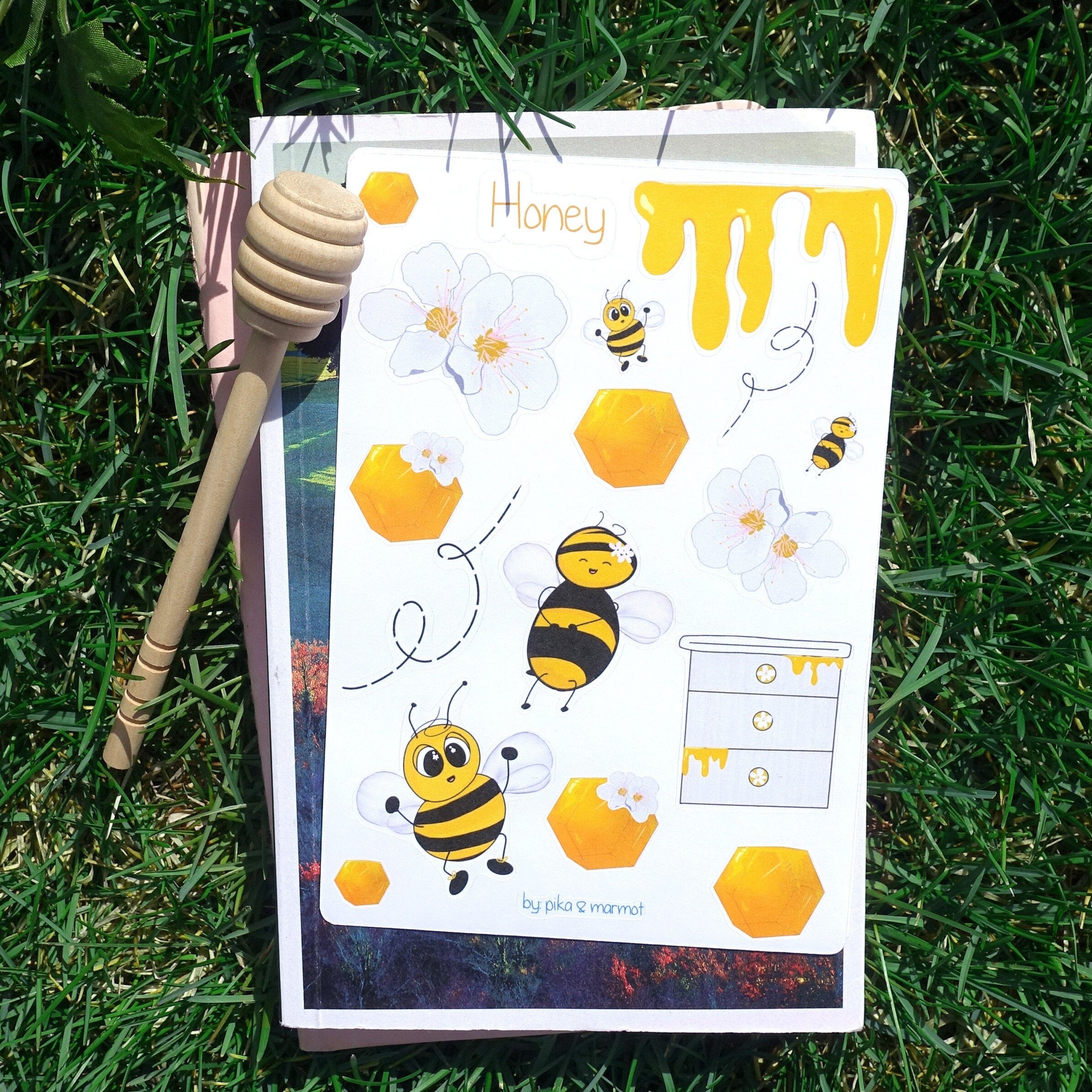 Cute Bee Stickers Bee Scrapbooking Stickers Bee Planner - Etsy