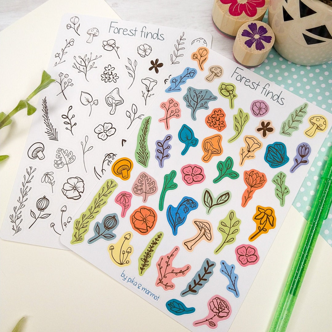 Small Nature Stickers Small Flower Stickers Botanical Stickers ...