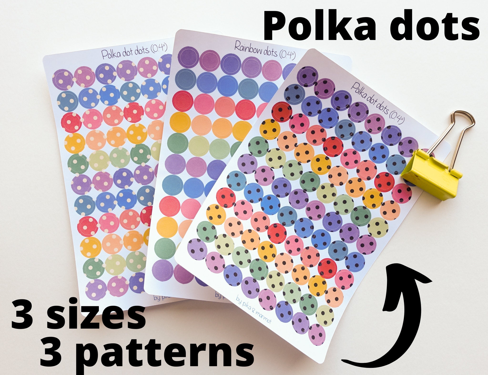 Polka Dot Stickers, Dot Planner Stickers, Dot Sticker Set, Small Circle ...