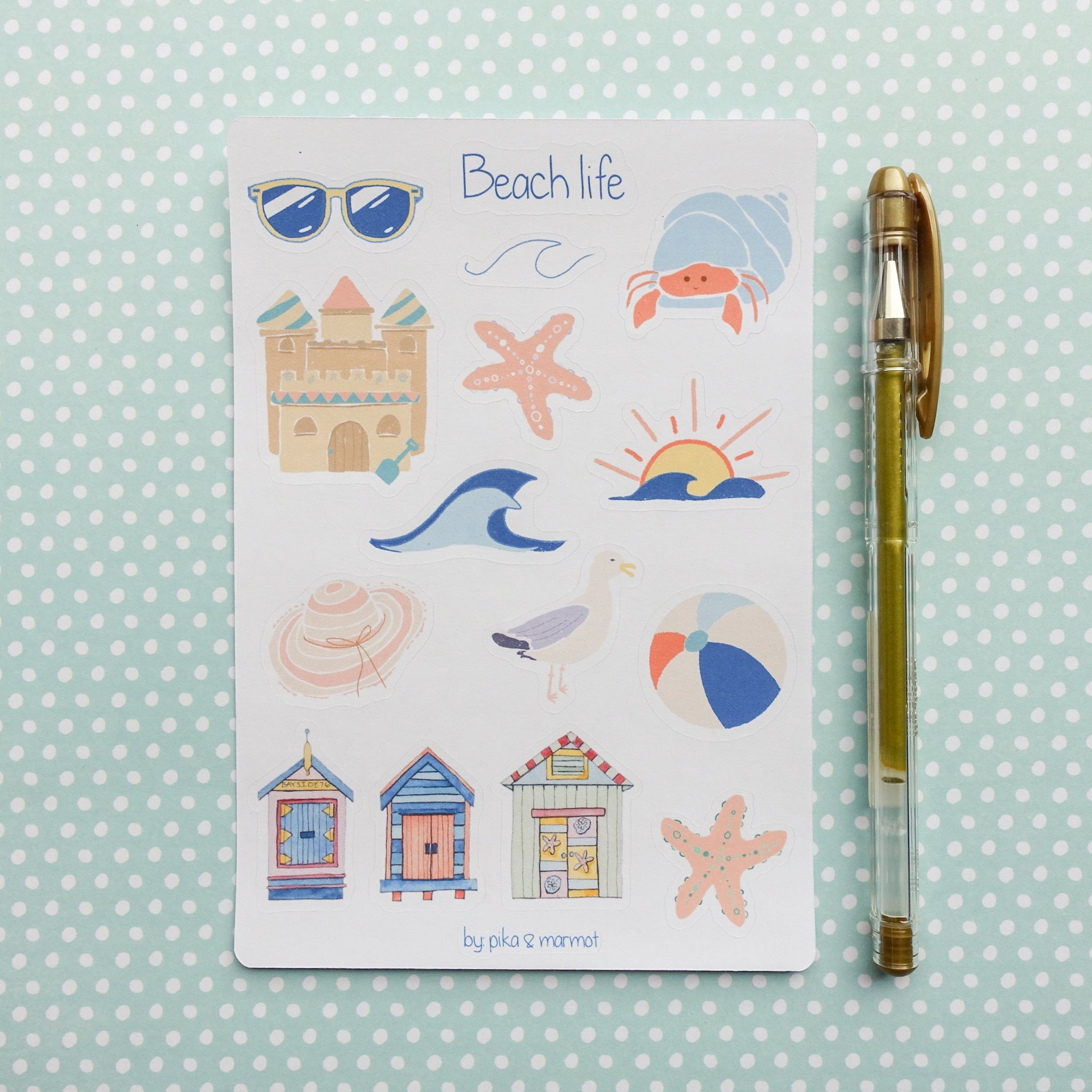 Beach Vacation Stickers Cute Beach Stickers Beach Day - Etsy