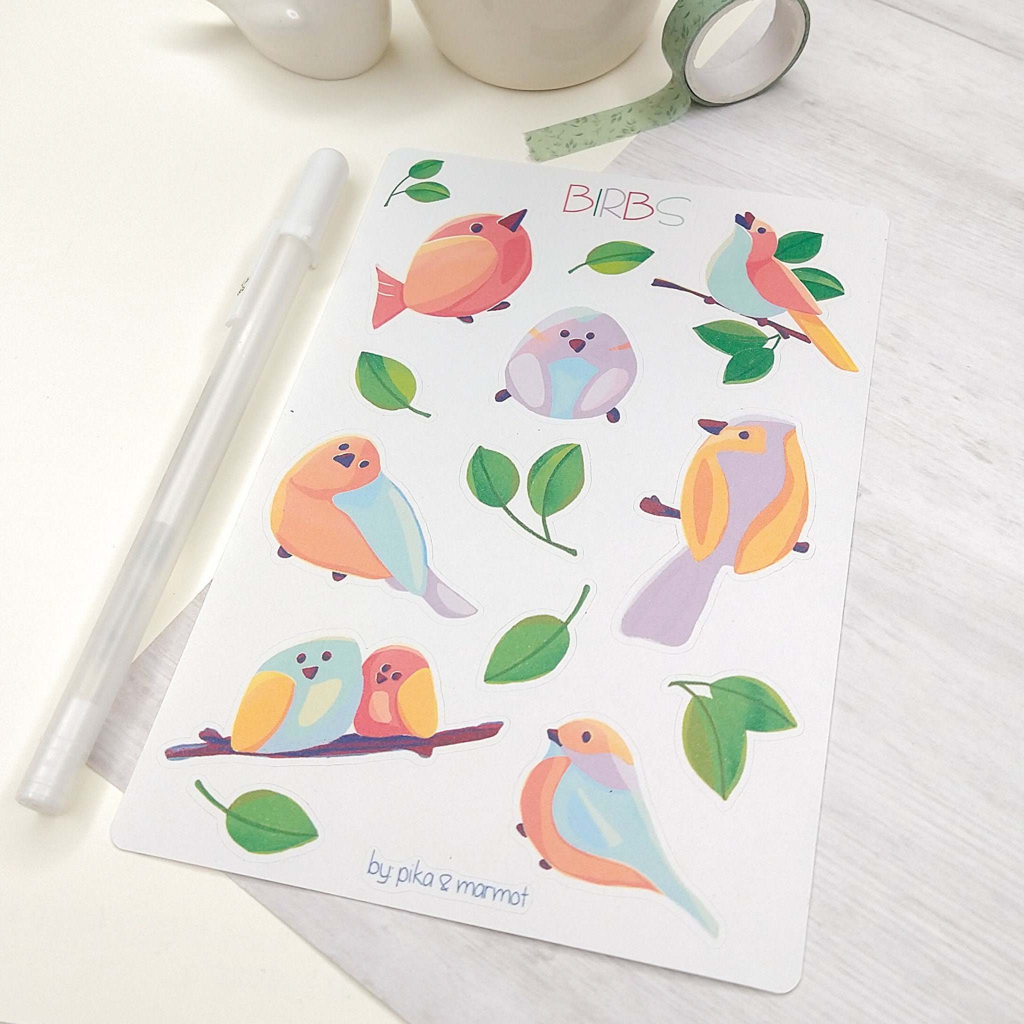 Cute bird stickers Bird sticker sheet Birb stickers Nature | Etsy