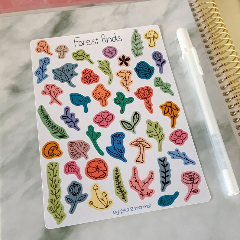 Small Nature Stickers | Small Flower Stickers | Botanical Stickers ...