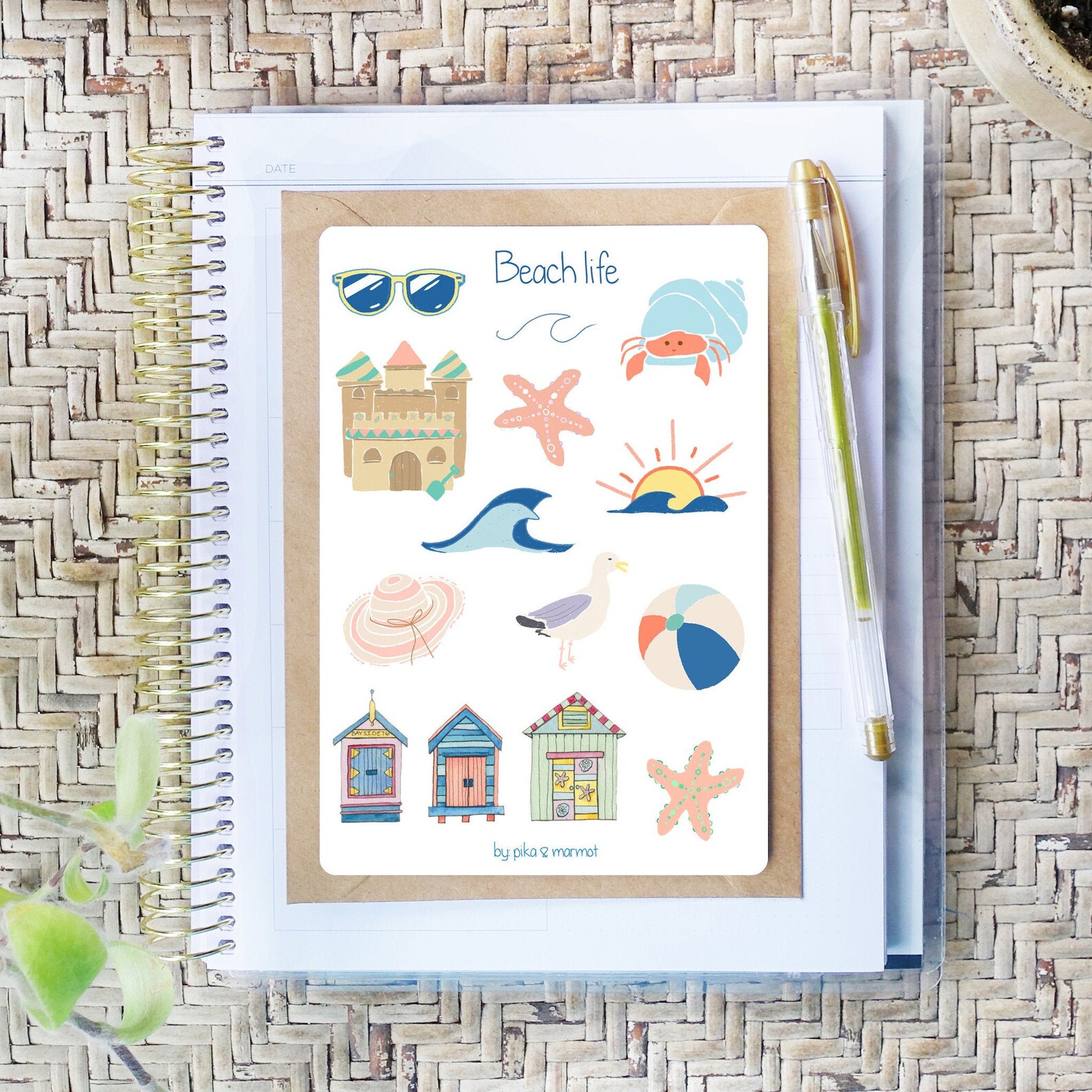 Beach Vacation Stickers Cute Beach Stickers Beach Day - Etsy