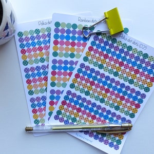 Polka Dot Stickers, Dot Planner Stickers, Dot Sticker Set, Small Circle ...