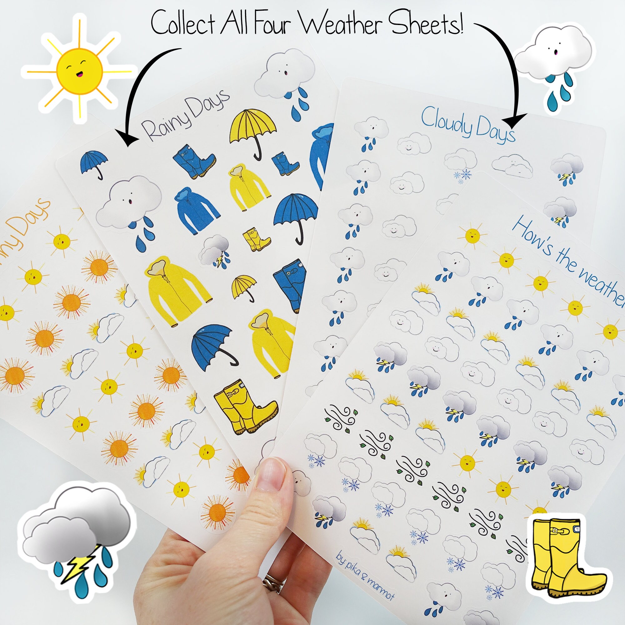 Weather Planner Stickers | Weather Stickers | Weather Tracking Stickers ...