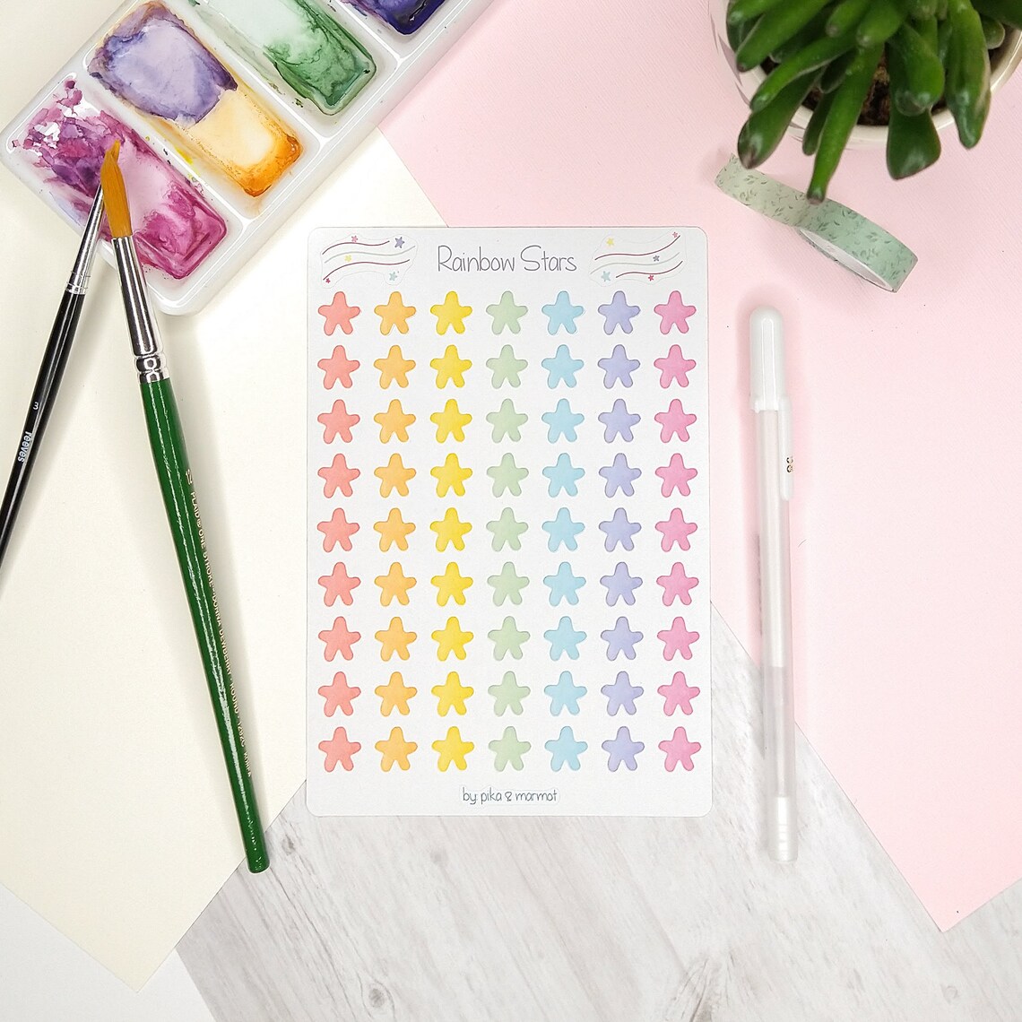 73 Cute Stars Sticker Sheet 0.5 Rainbow Star Stickers | Etsy