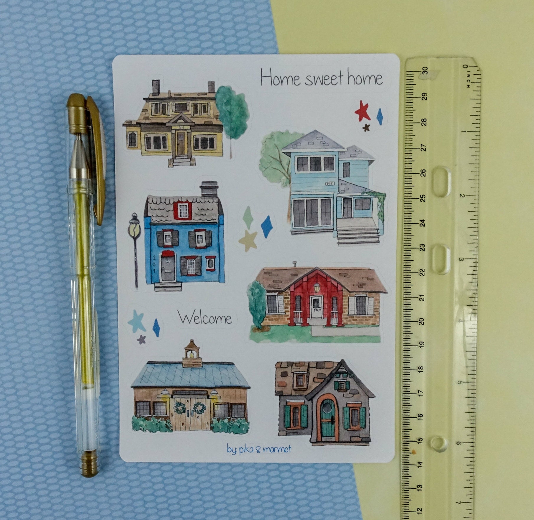 House Journal Stickers Cute House Stickers Cute Decorative - Etsy