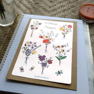 Small Wildflower Stickers, Floral Bullet Journal Stickers, Bouquet ...