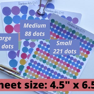 Polka Dot Stickers, Dot Planner Stickers, Dot Sticker Set, Small Circle ...