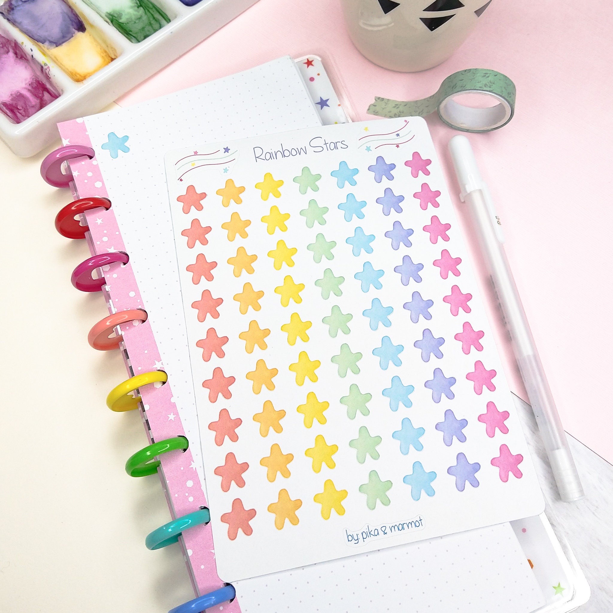 73 Cute Stars Sticker Sheet 0.5 Rainbow Star Stickers | Etsy