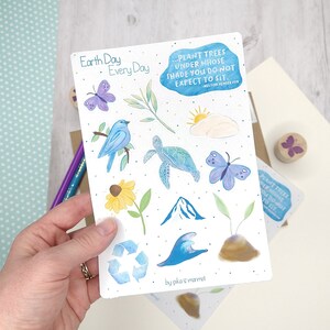 Nature Sticker Sheet | Earth Day Stickers | Earth Day Gifts | Go Green ...