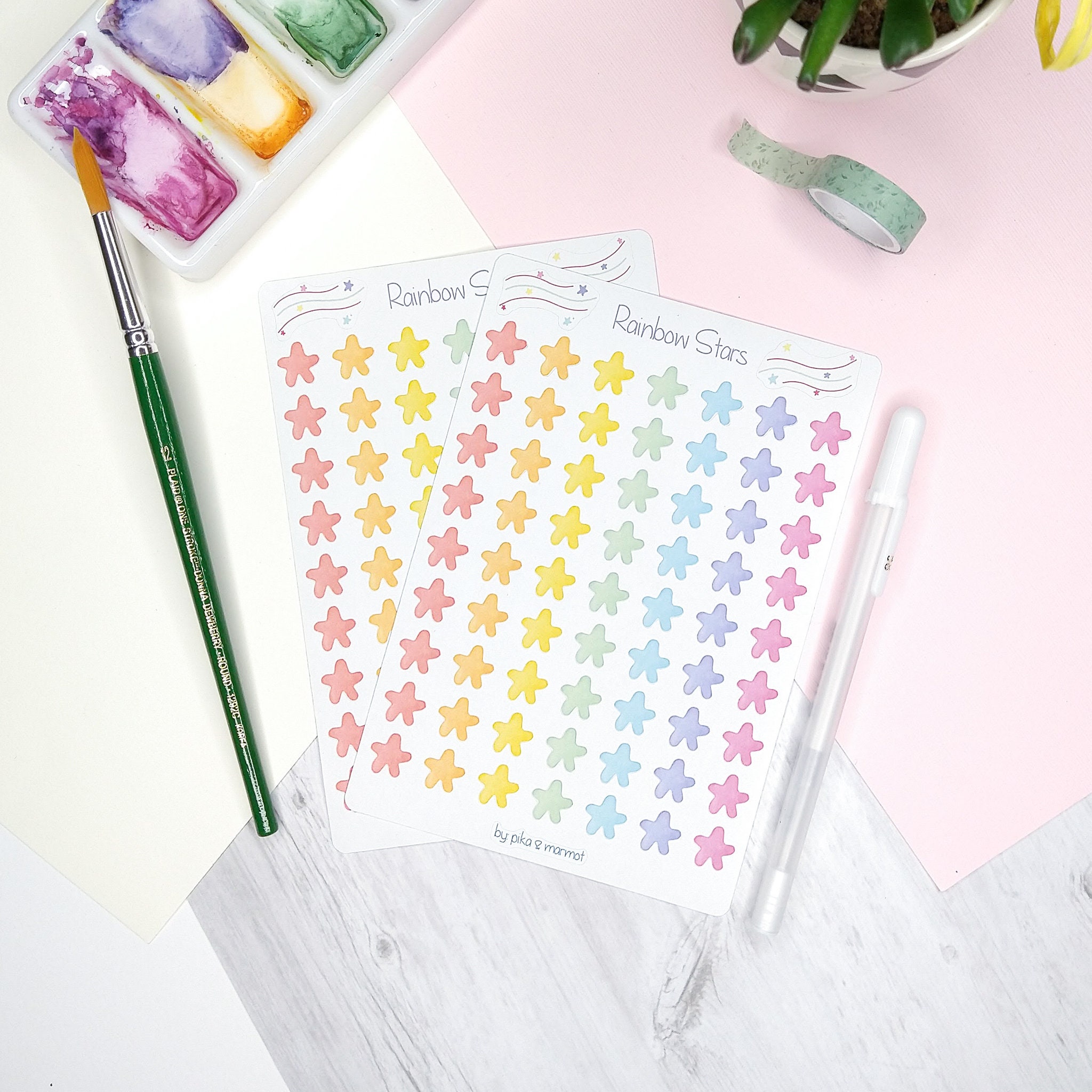 73 Cute Stars Sticker Sheet 0.5 Rainbow Star Stickers | Etsy