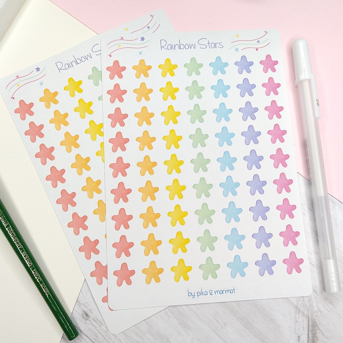 73 Cute Stars Sticker Sheet 0.5 Rainbow Star Stickers | Etsy