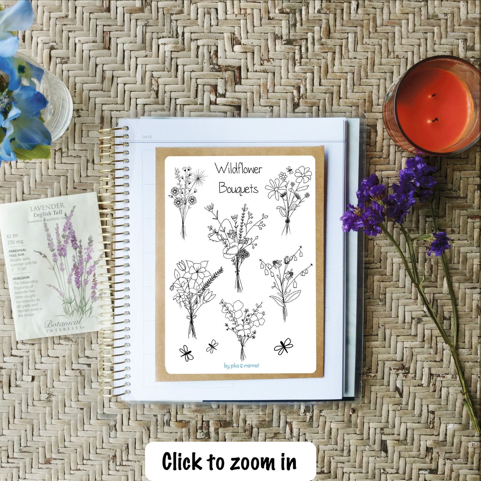 Coloring Planner Stickers Adult Coloring Stickers Flower - Etsy