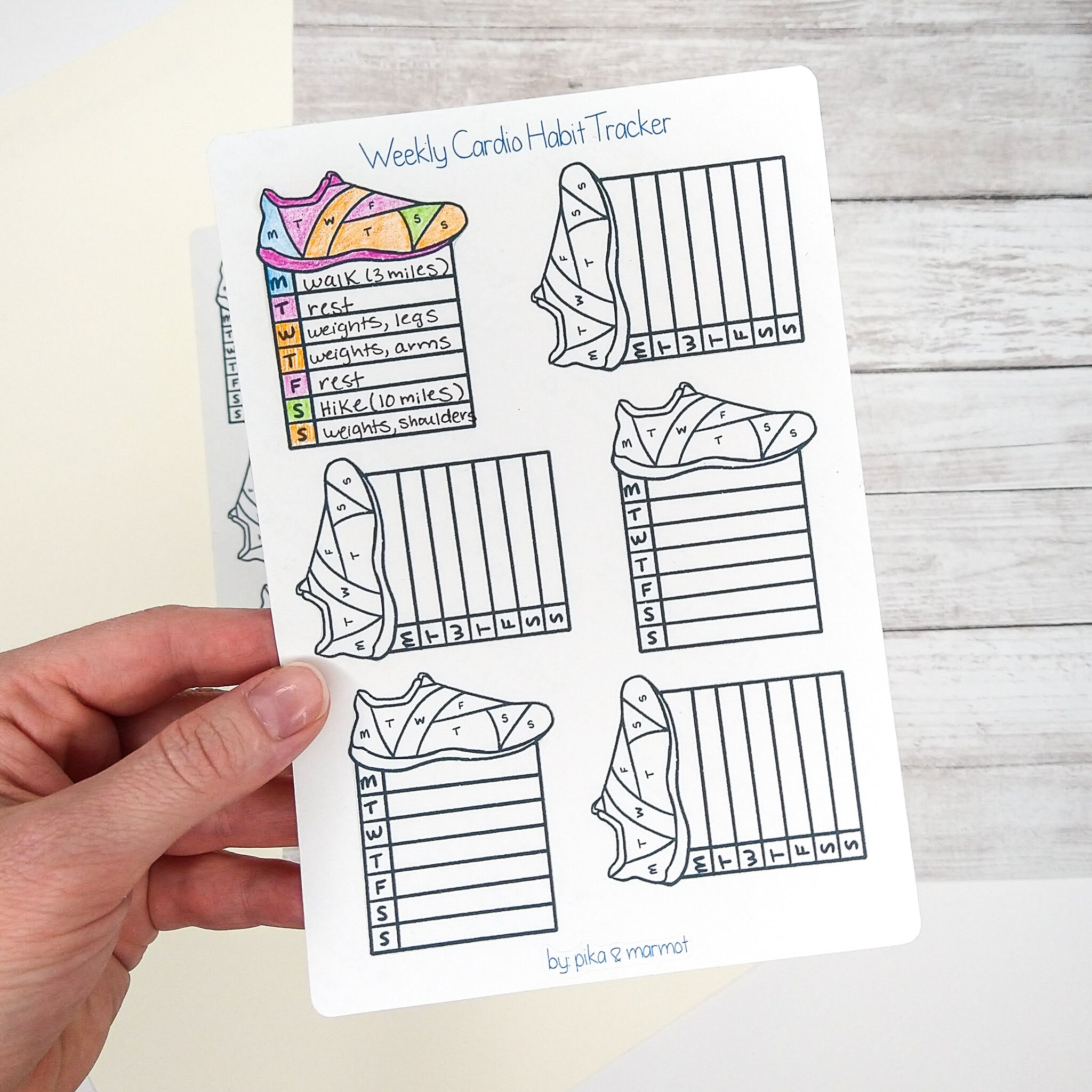 Running Tracker Stickers, Coloring Stickers, Weekly Habit Tracker ...