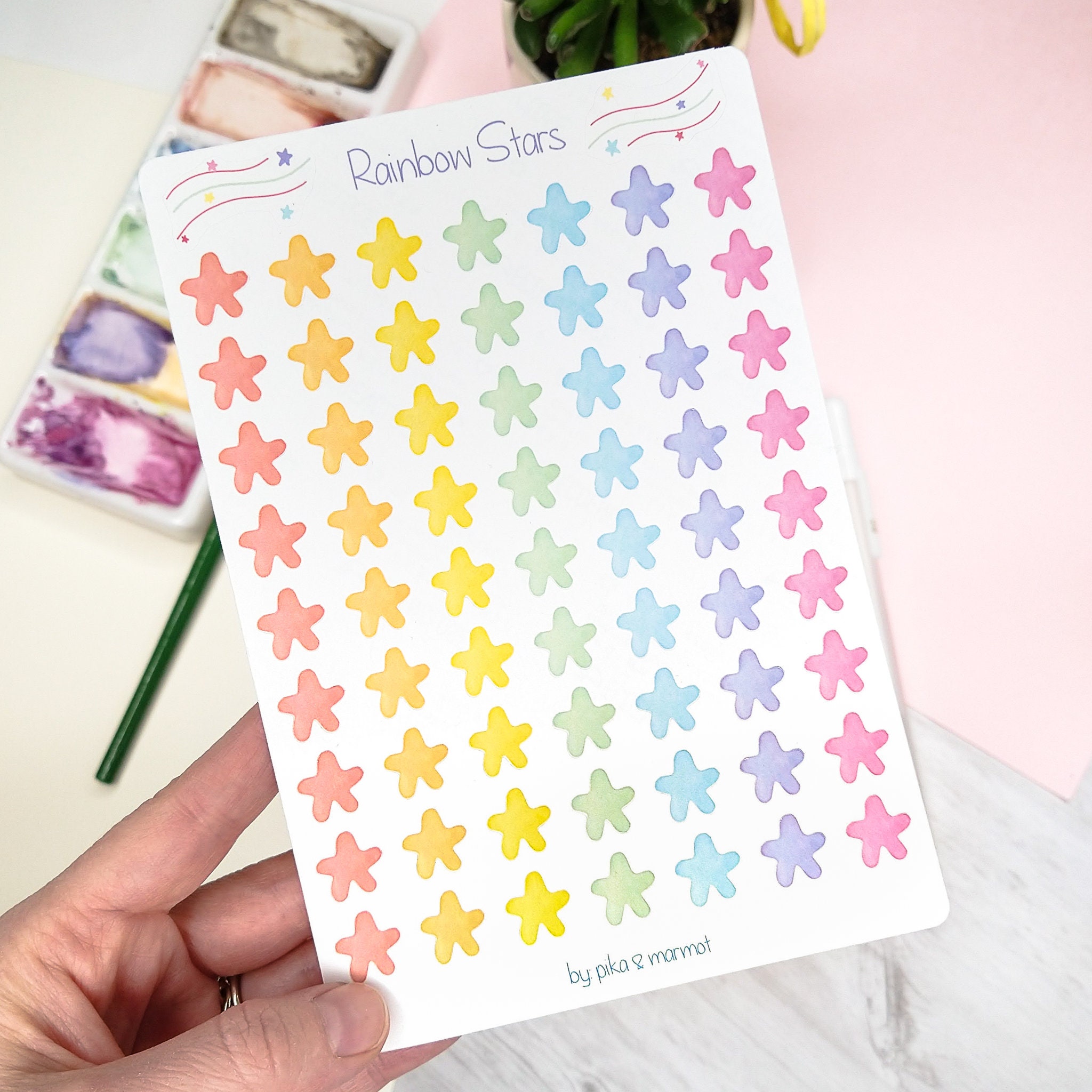 73 Cute Stars Sticker Sheet, 0.5" Rainbow Star Stickers, Reward ...