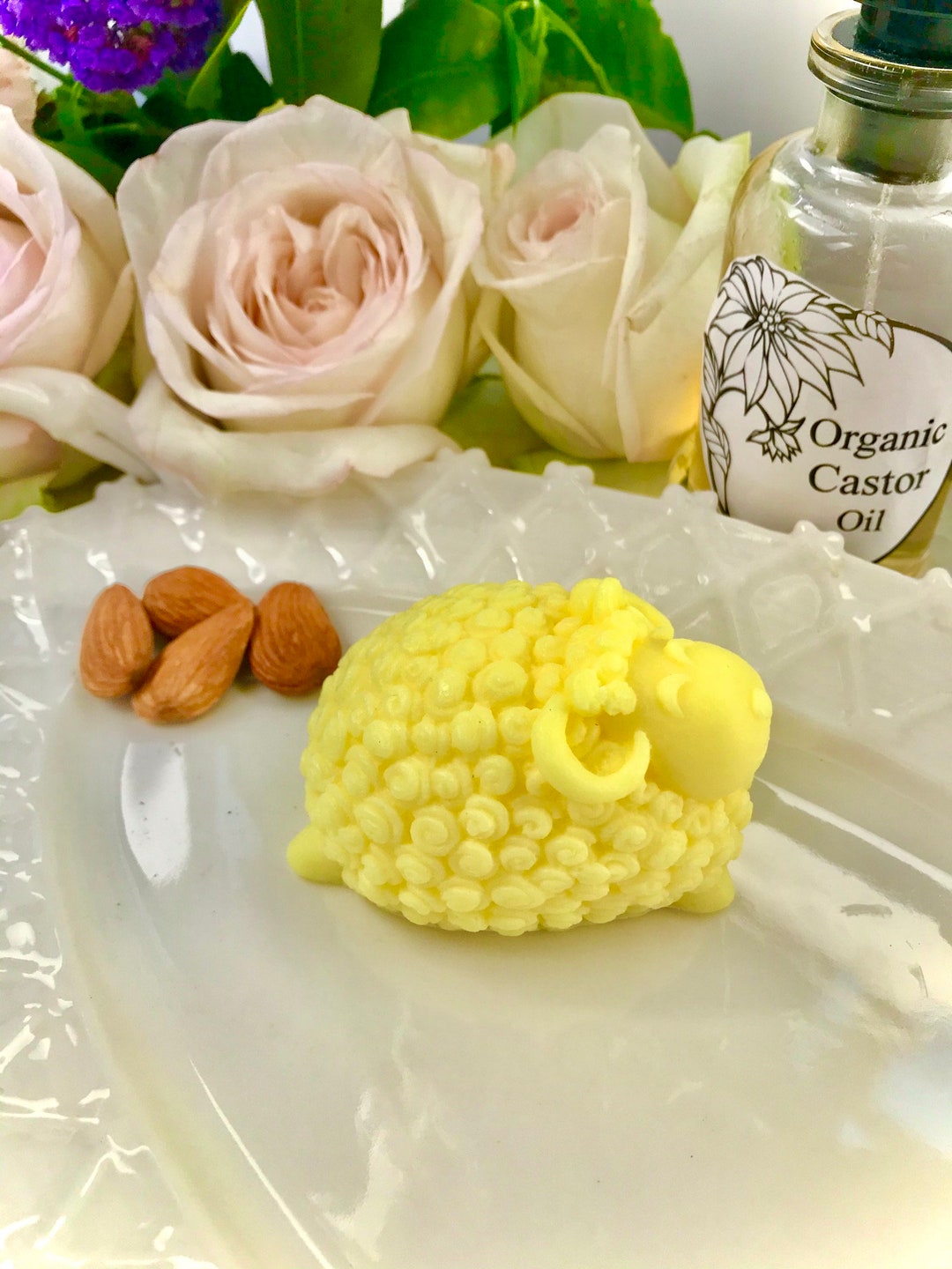 Almond, Organic Castor Oil Soap. Natural Creamy Soap. Oils Bar.almond ...