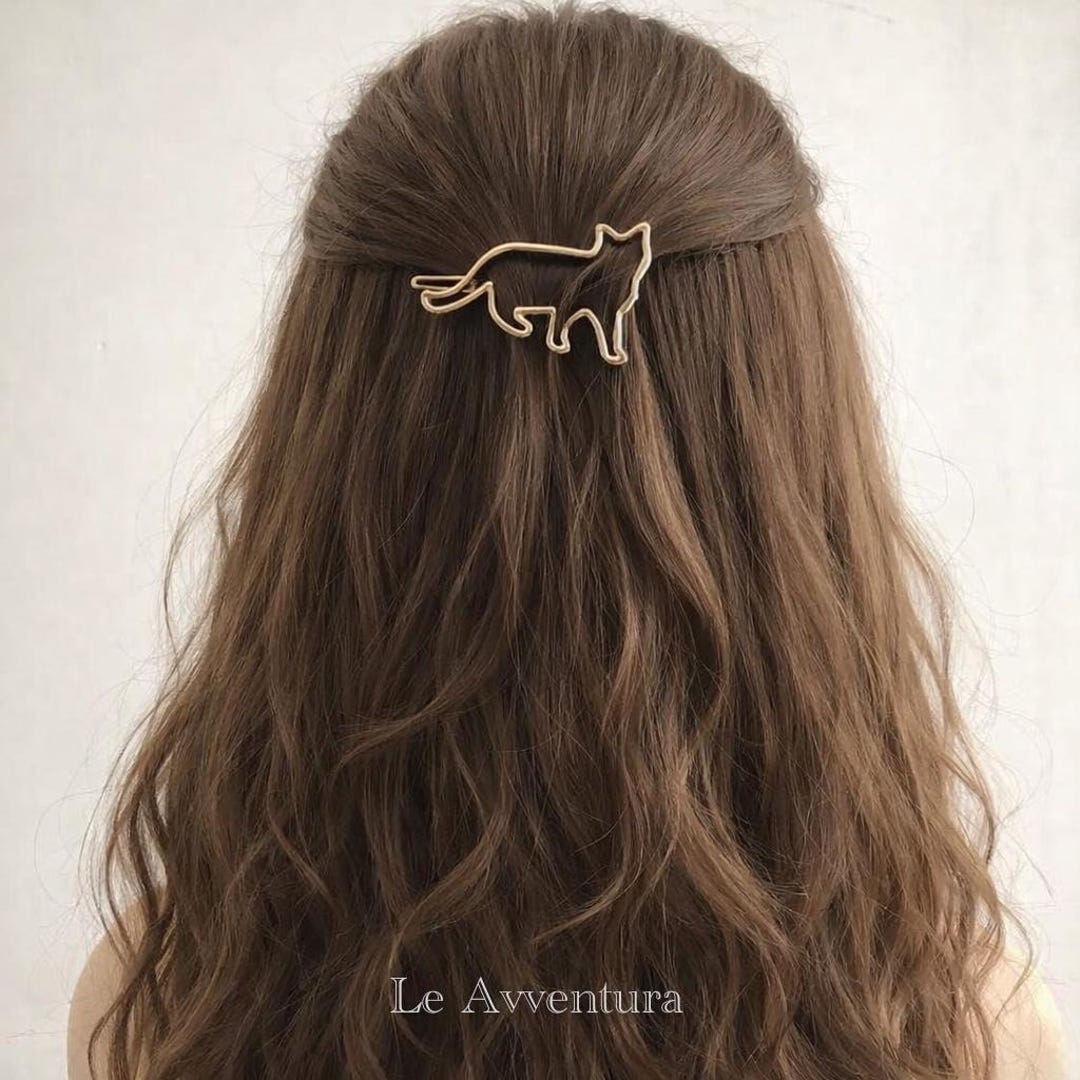 Minimalist Cat Hair Clip, Gold Silver Cat Hair Barrette, Cute Animal ...
