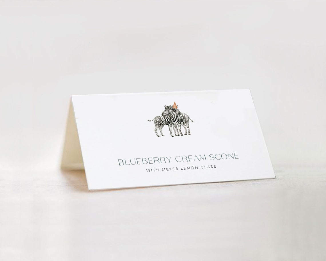 Animal Party Buffet Card Template / INSTANT DOWNLOAD / Printable Zoo ...