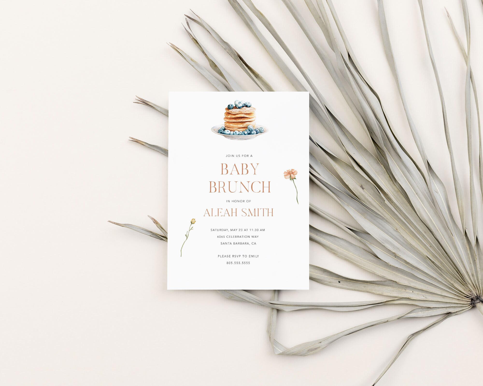 Baby Brunch Shower Invitation / INSTANT DOWNLOAD / Pancakes Breakfast ...