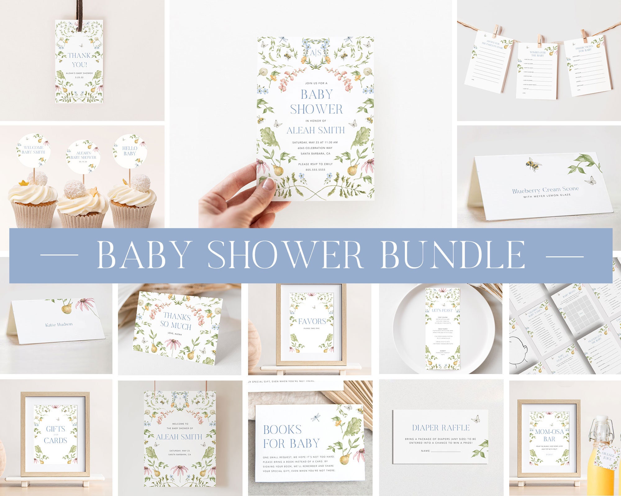 Secret Garden Baby Shower Bundle / INSTANT DOWNLOAD / Cottage - Etsy