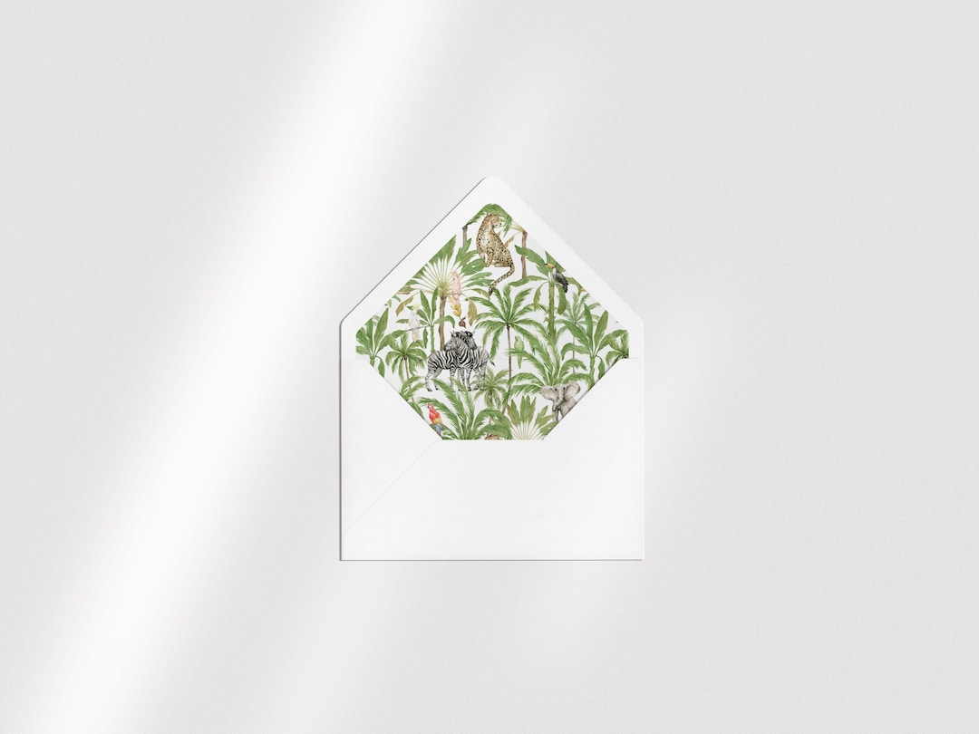 Jungle Envelope Liner | Envelope Liner Template | Printable Envelope ...